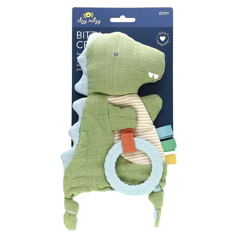 Bitzy Crinkle Sensory Toy with Teether - Dino – Bunny + Munnie