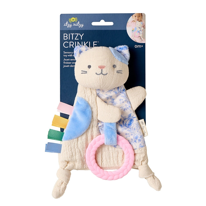 Bitzy Crinkle Sensory Toy with Teether - Kitty – Bunny + Munnie